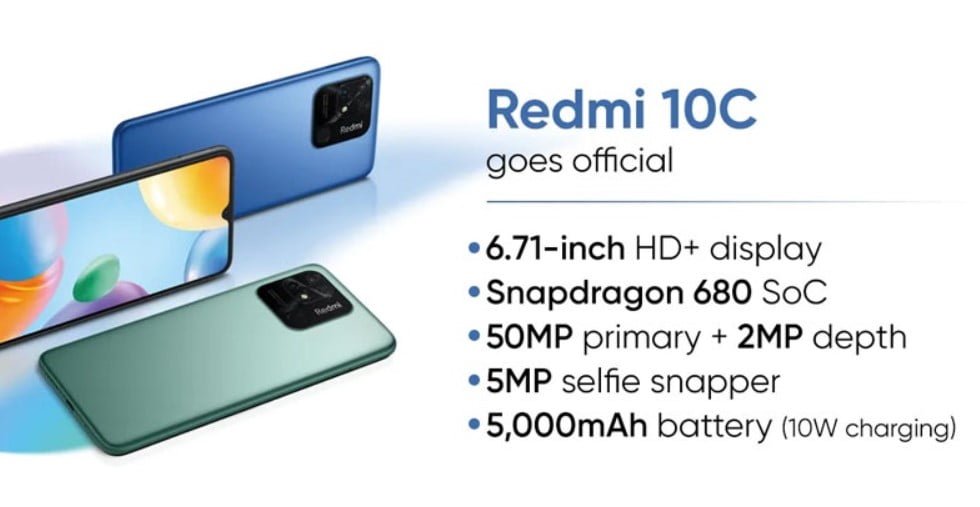Xiaomi Redmi 10C With Snapdragon 680 5000mAh Battery 18w Fast Charging ...